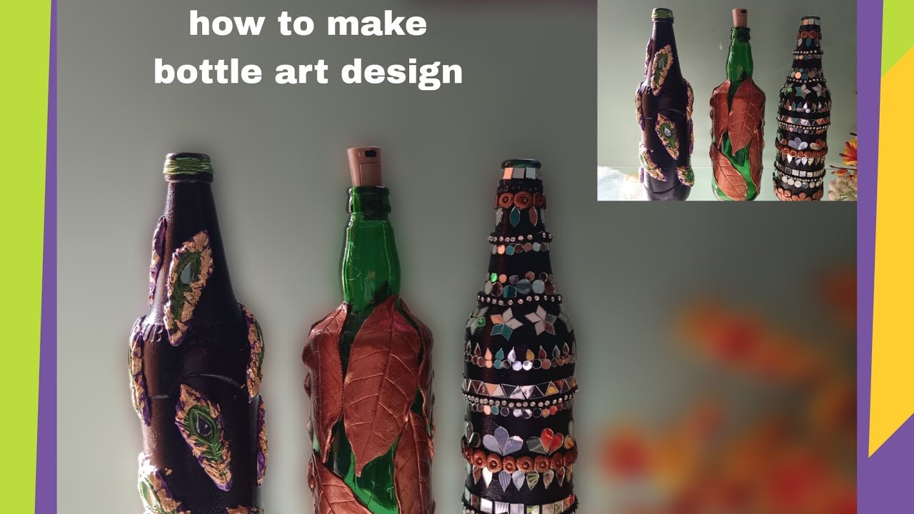 glass bottle decoration idea's #how to make simple bottle design ideas ...