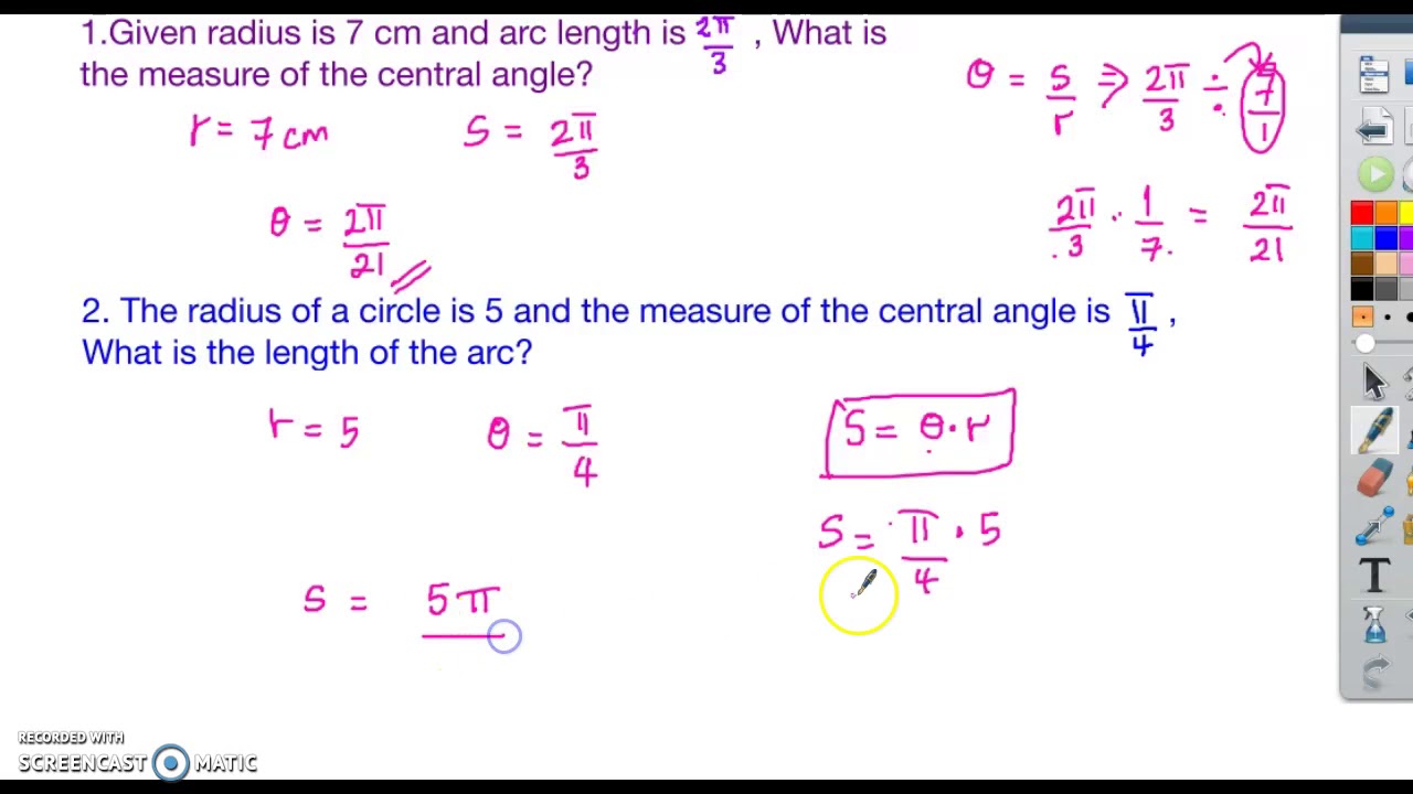 Convert to degree and radian/ Arc length and radian - YouTube