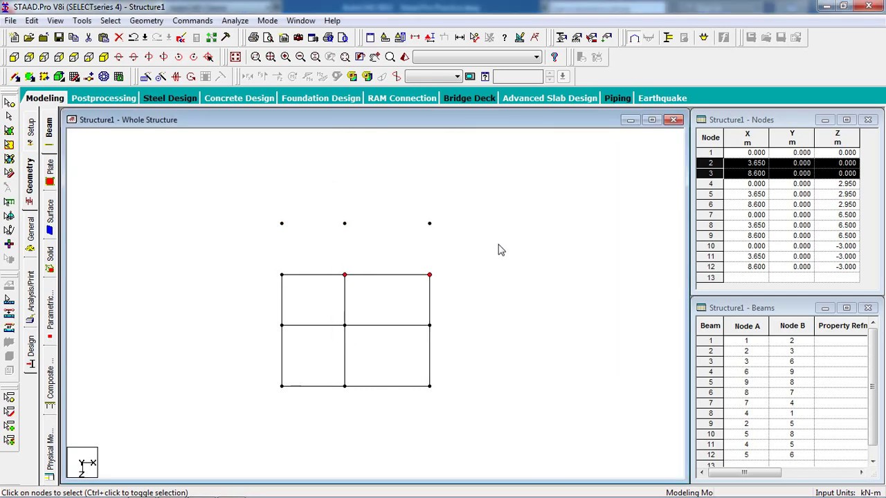 STAAD Pro Tutorials - Draw Basic Model in Staad Pro ( Day 74 ) ( Civil Engineering ) - YouTube