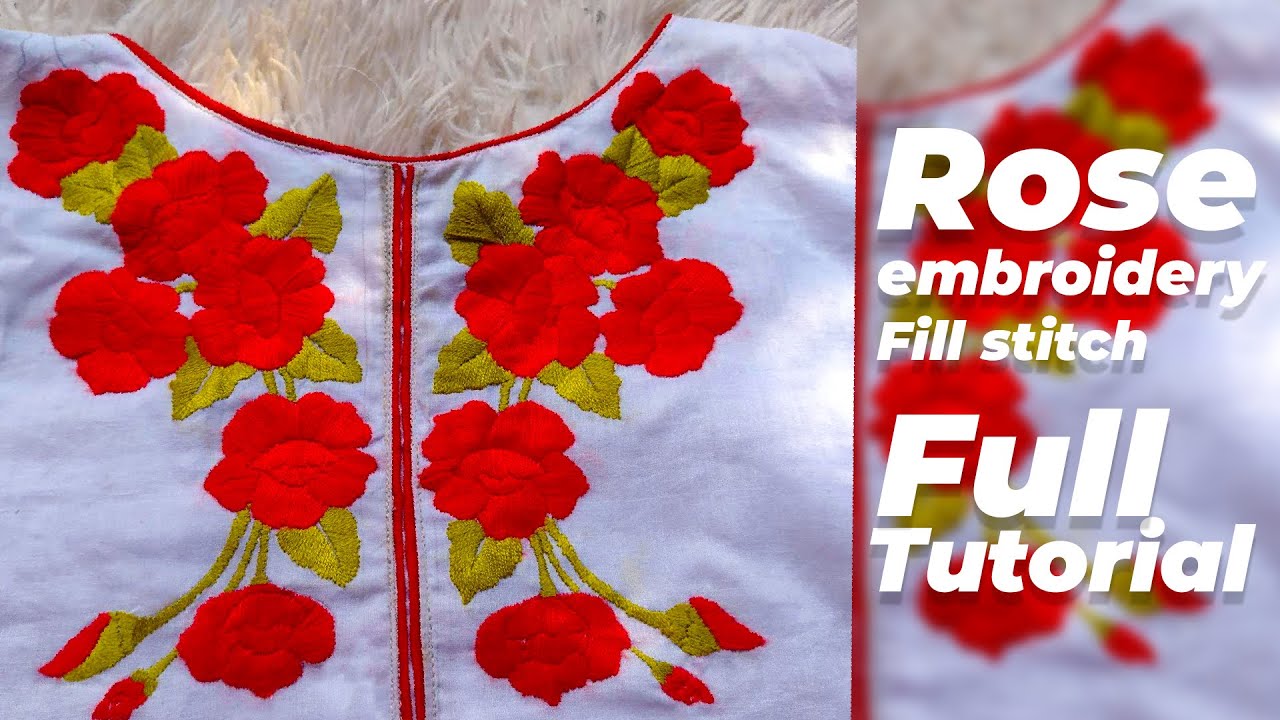 hand embroiderybeginners/ 🌹 amazing hand embroidery rose flower Fill ...