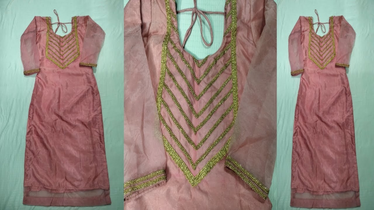 Organza kurti design/ plain organza kurti design with lace/ latest ...