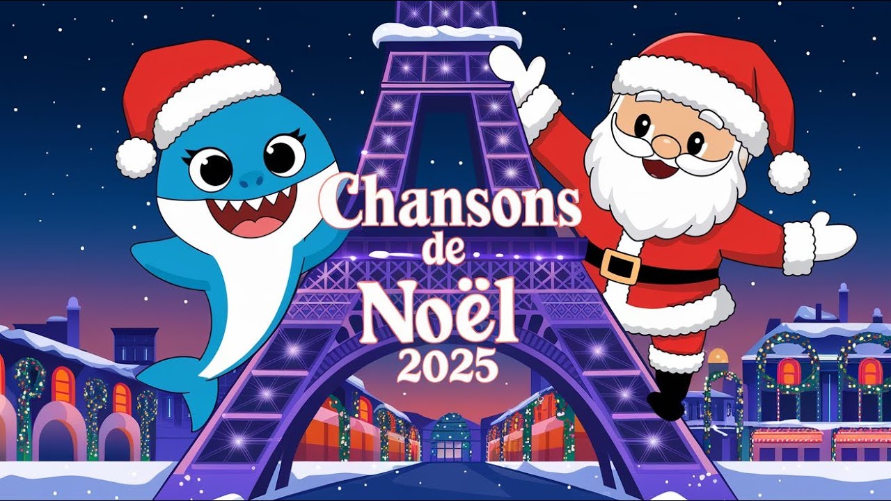 Petit Papa Noël & Baby Shark Chanson de Noël amusante 🦈🎄 Chanson pour ...