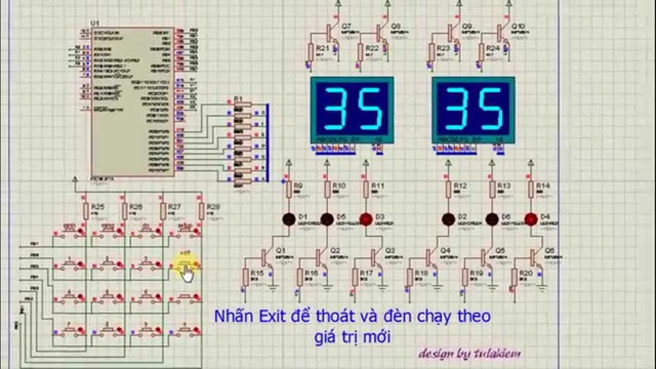 Lập trình đèn giao thông đơn giản (bàn phím hex) sử dụng Pic16F877A ...