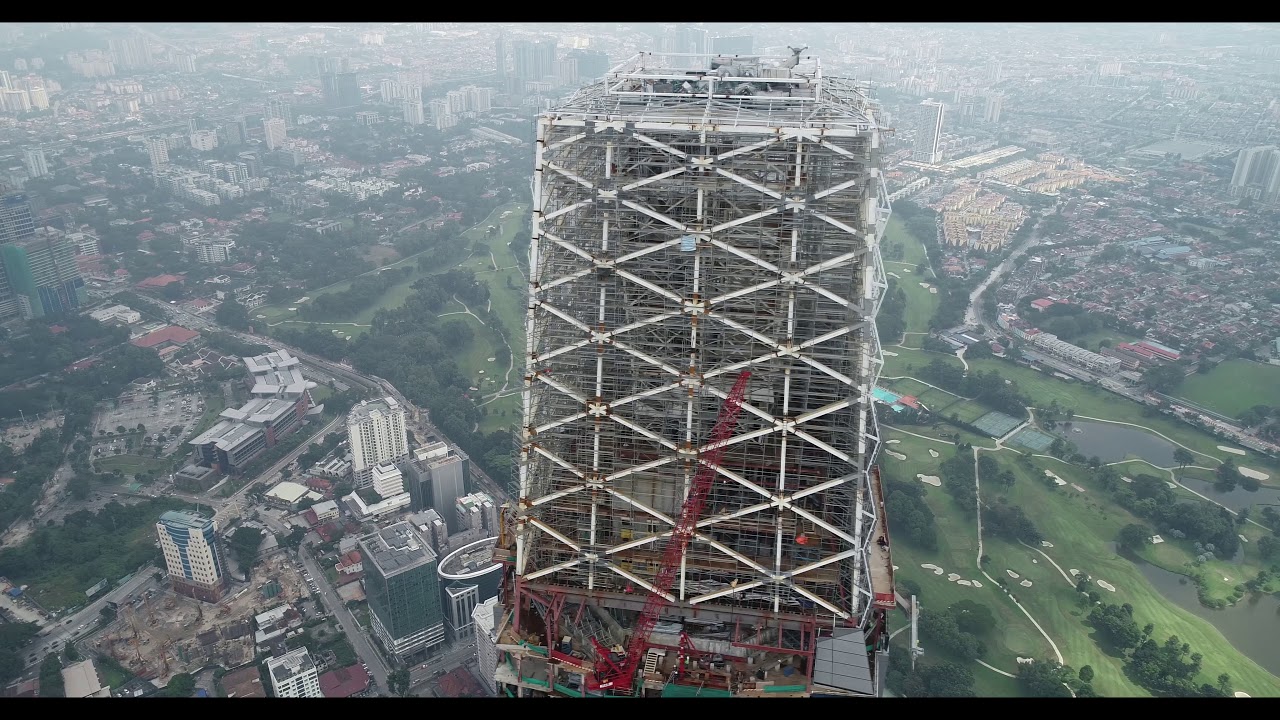 TRX top crown tower crane dismental progress video. - YouTube