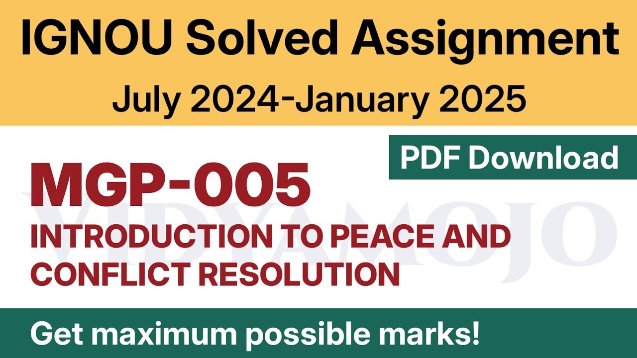IGNOU MGP 005 Solved Assignment 2024-25 PDF Download | English Medium | Vidyamojo - YouTube