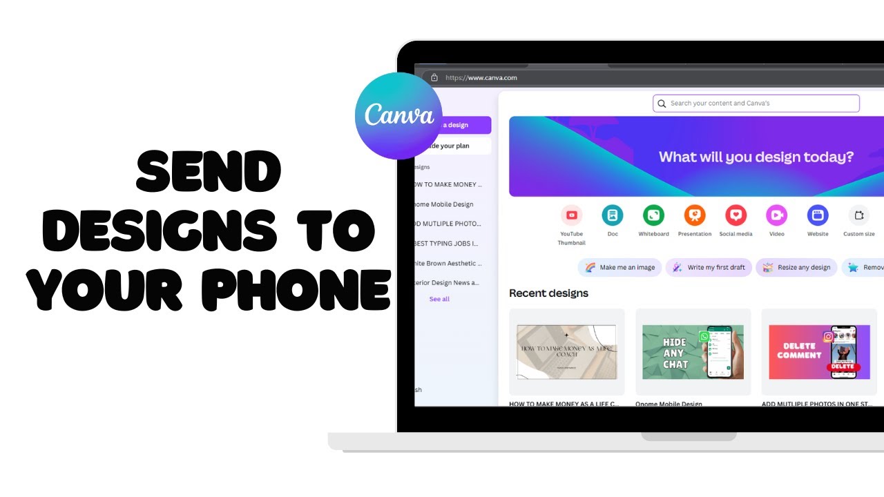 How to Send Canva Designs to Your Phone - YouTube