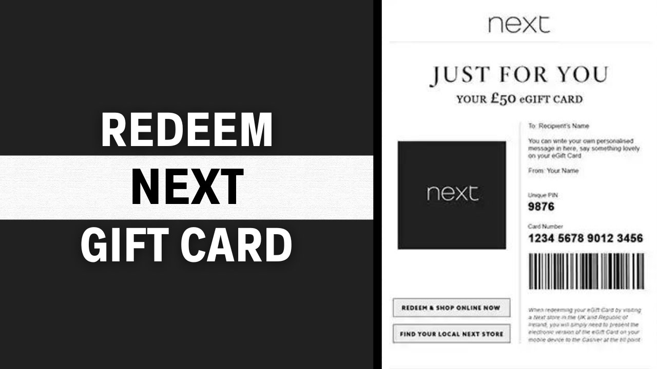 How to Redeem or Use Next Gift Card Online - YouTube