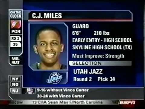 C.J. Miles - 2005 NBA Draft - Pick #34
