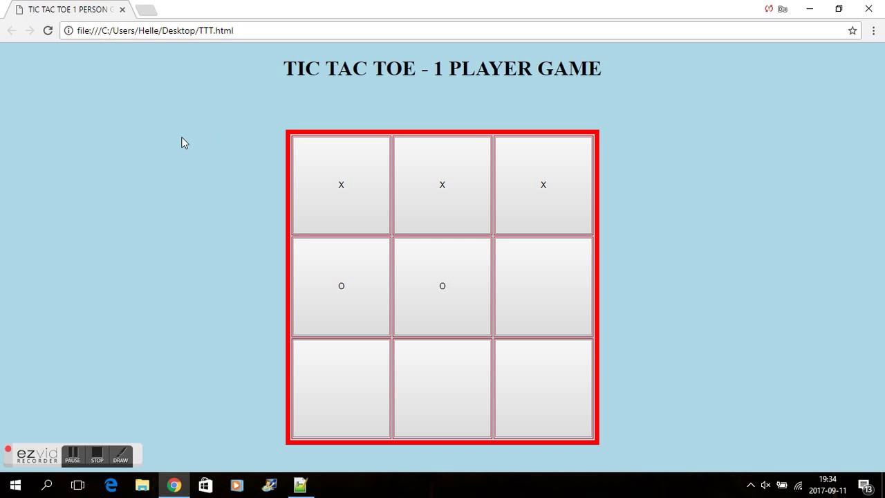Javascript Tic Tac Toe Youtube