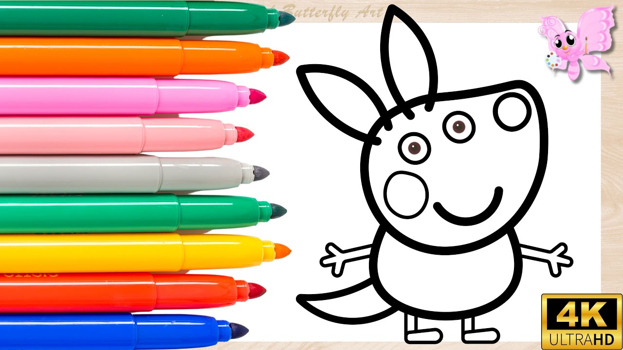 Joey Kangaroo Drawing and Coloring for Kids Toddlers Preschoolers ...