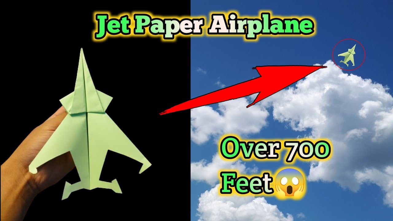 How to make the best Jet paper airplane for distance paper plane 700 ...