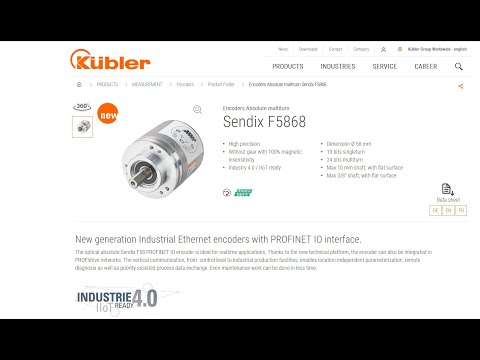 💢 S7-1200 PROFINET I/O WITH KUBLER ABSOLUTE ENCODER SENDIX F5868