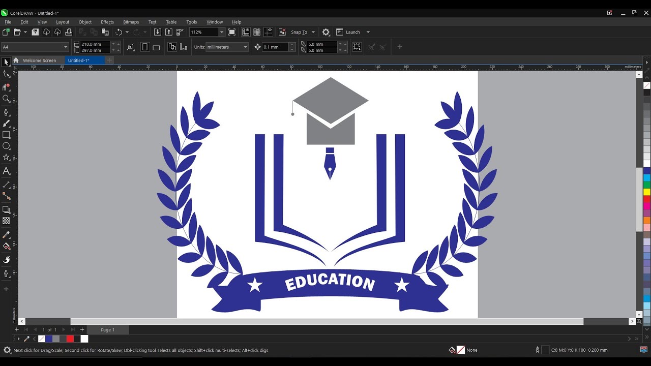 How To create EDUCATION Logo in CORELDRAW #coreldrawtutorial #coreldraw ...
