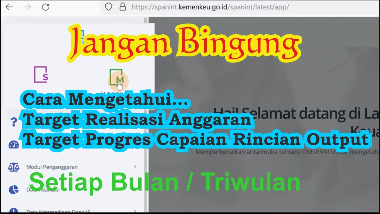 CARA MENGETAHUI TARGET REALISASI ANGGARAN DAN TARGET PCRO - YouTube