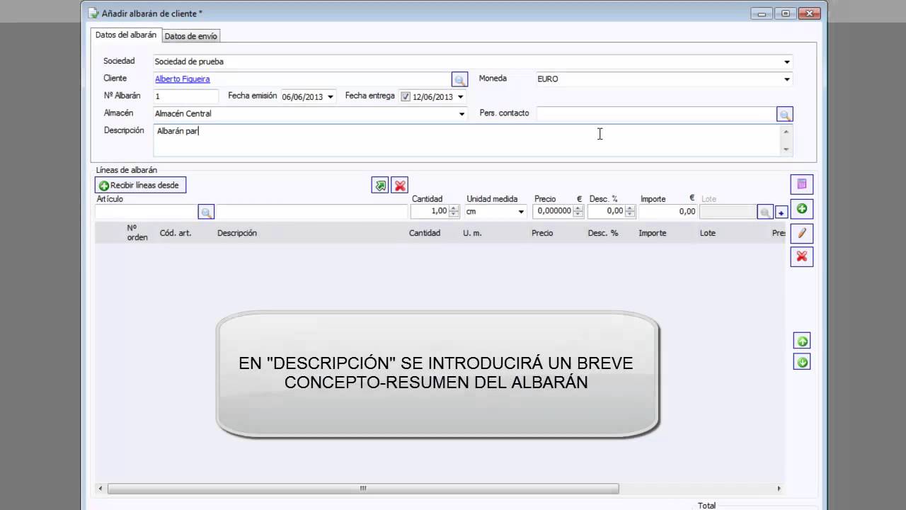 Vídeo-Manual Onix ERP. Introducción manual de albaranes de ventas - YouTube