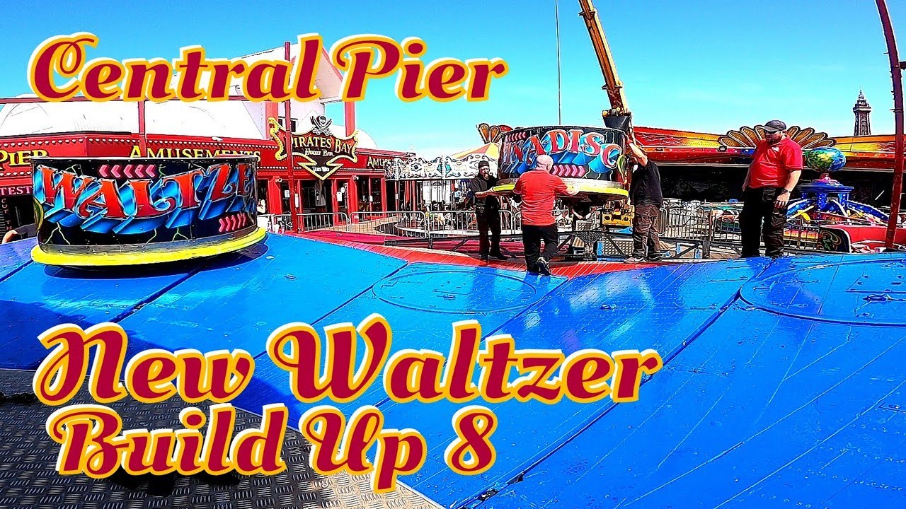 Blackpool Central Pier New Waltzer Build Up Part 8 Cars - YouTube