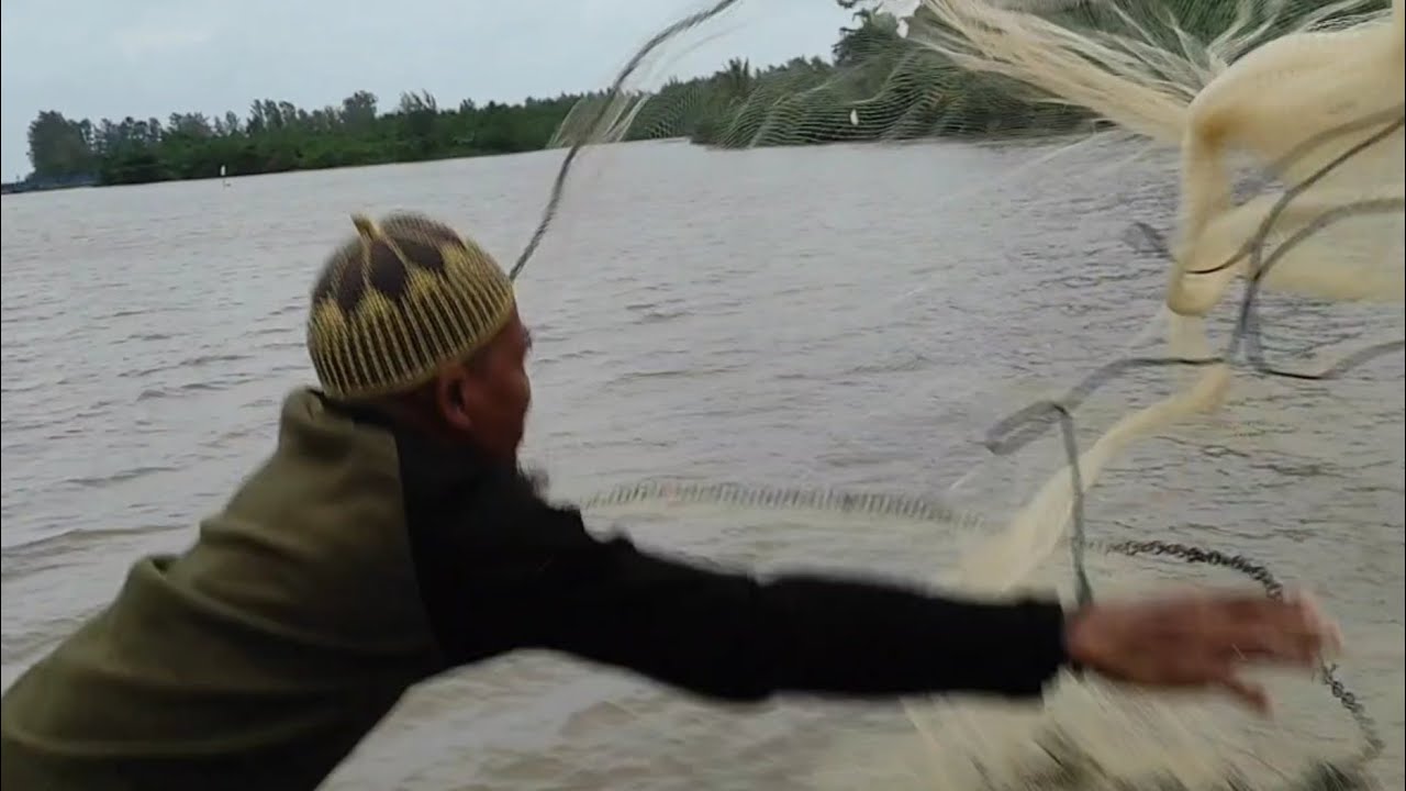 Menjala episod 2 : Menjala di muara Sg.Golok dapat ketam nipah, jala ...