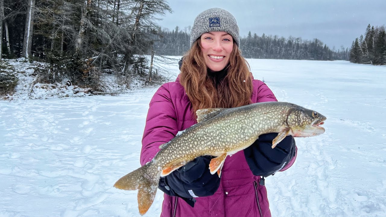 Lake Trout Catch and Cook (Ice Fishing) - YouTube