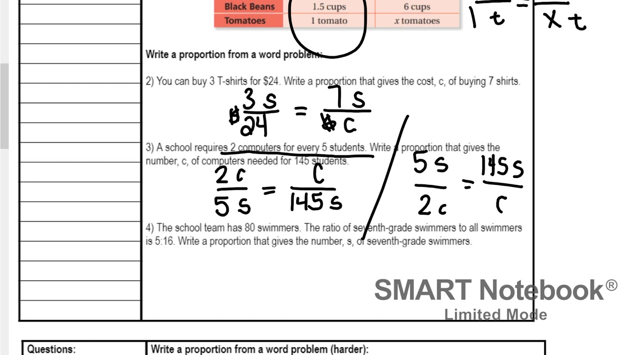 14.3 Writing Proportions Video Notes - YouTube