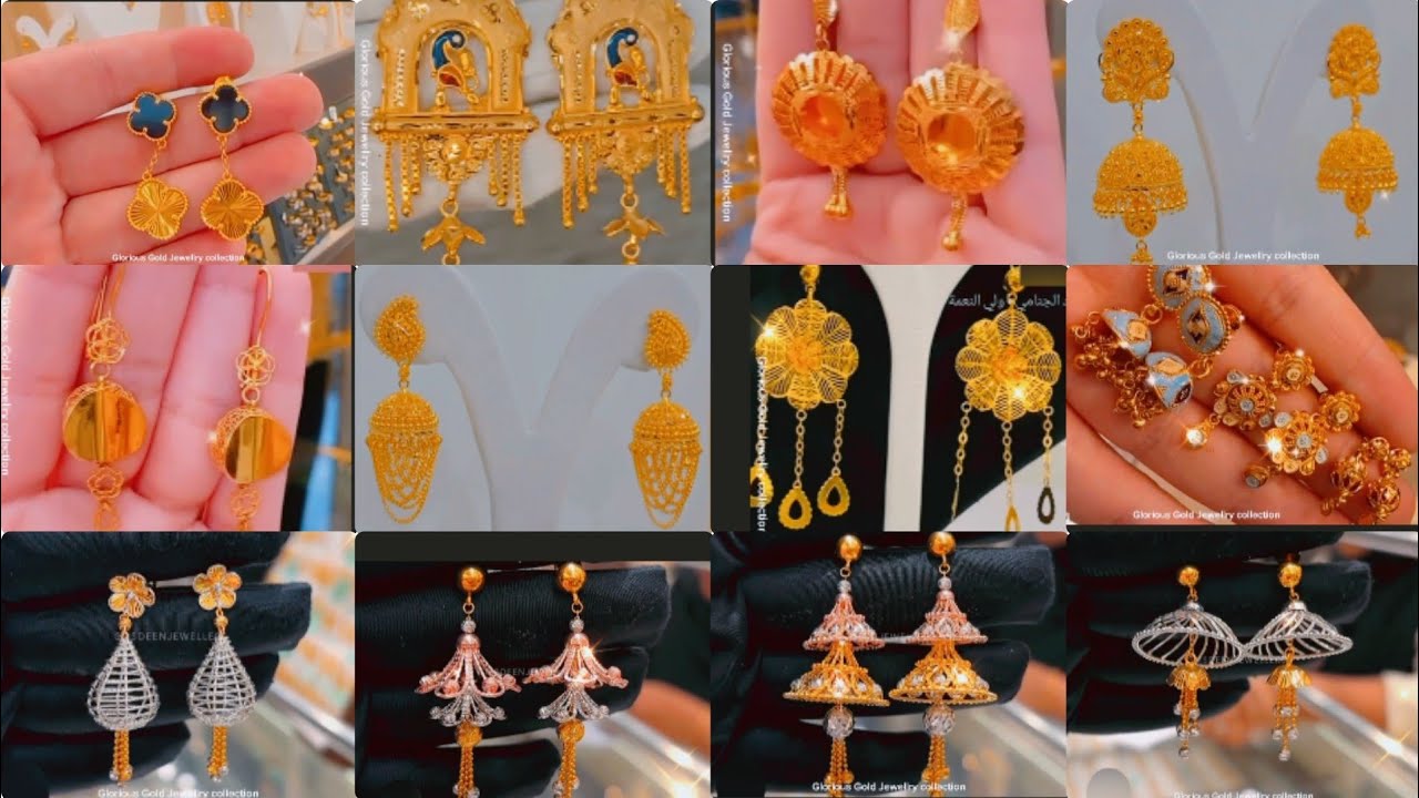 Trending Gold Earrings//Partywear Gold Earrings//Sony KY jhumky/Bridal ...