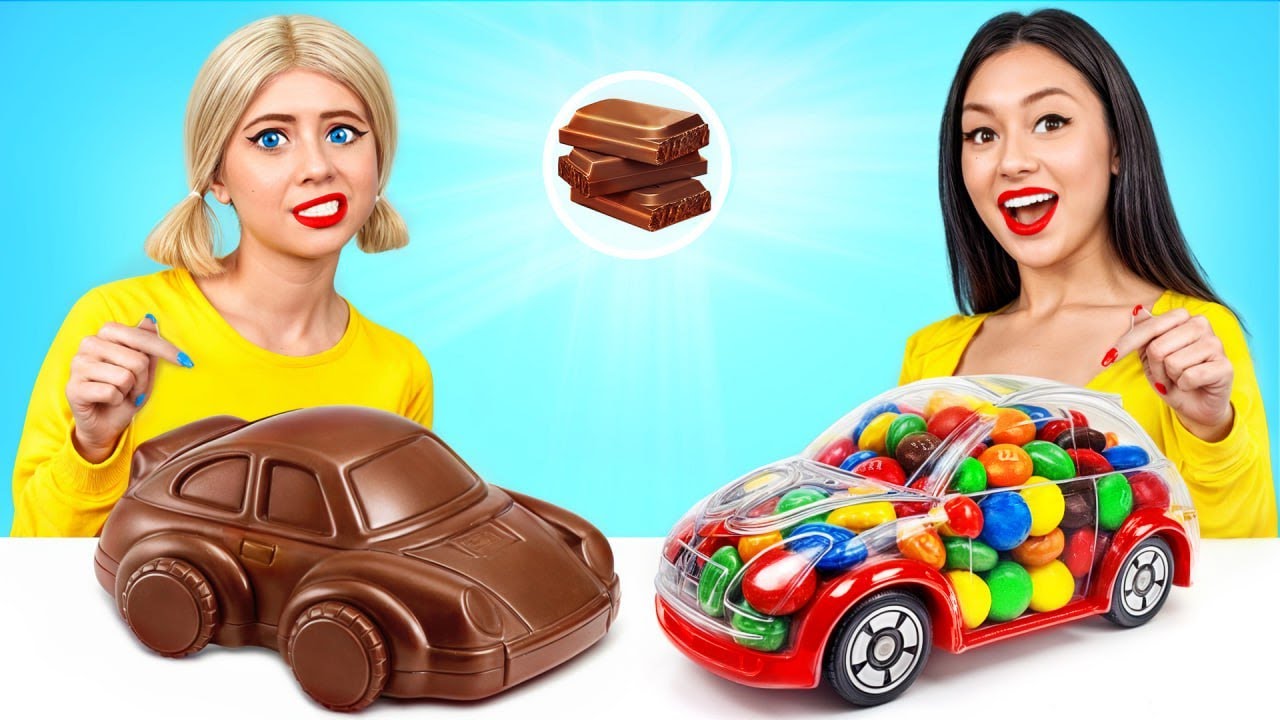 Chocolate Vs Real Food Challenge | Cooking Challenge with Chocolate by ...