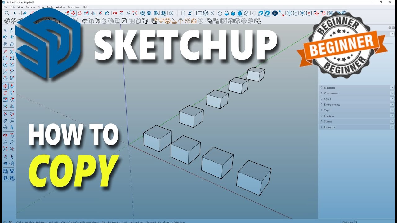 Sketchup How To Copy - YouTube