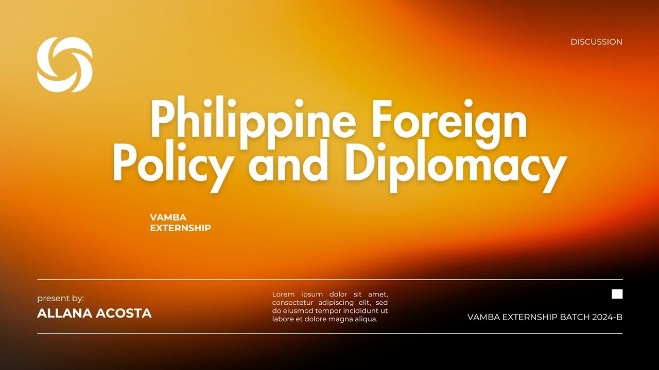 Philippine Foreign Policy & Diplomacy - YouTube