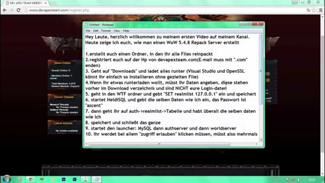 WoW MoP Server erstellen ( Repack 5.4.8 No Sandbox ) - YouTube