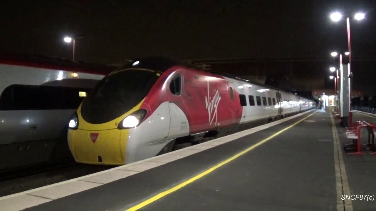 New Livery Virgin Trains Class 390 departs at Birmingham International ...