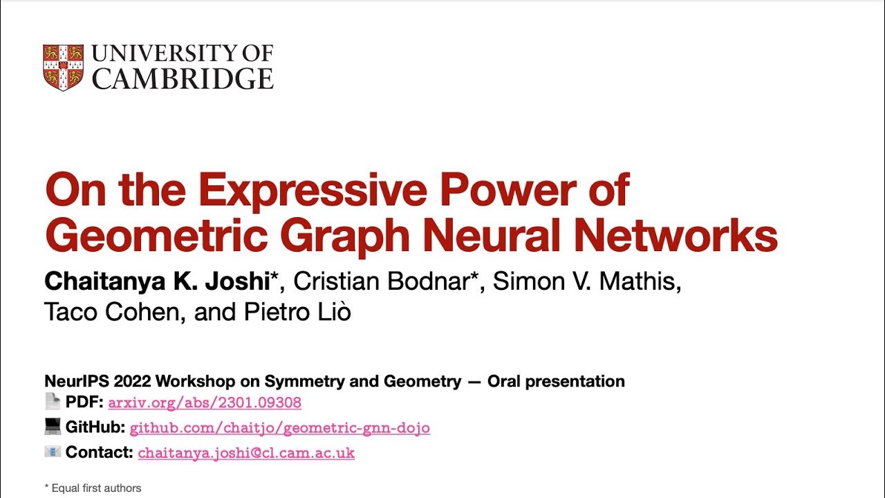 On the Expressive Power of Geometric Graph Neural Networks - Chaitanya Joshi - A*STAR CFAR ...