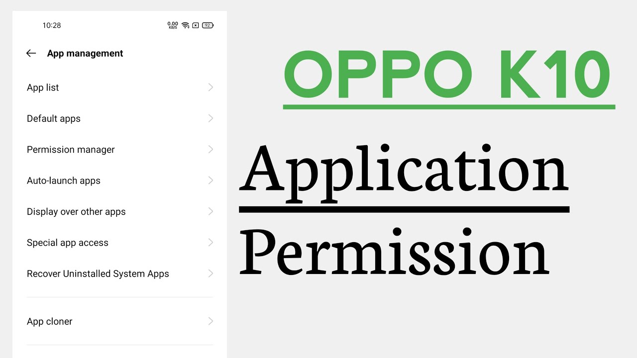 OPPO K10 Application Permission Allow And Deny - YouTube