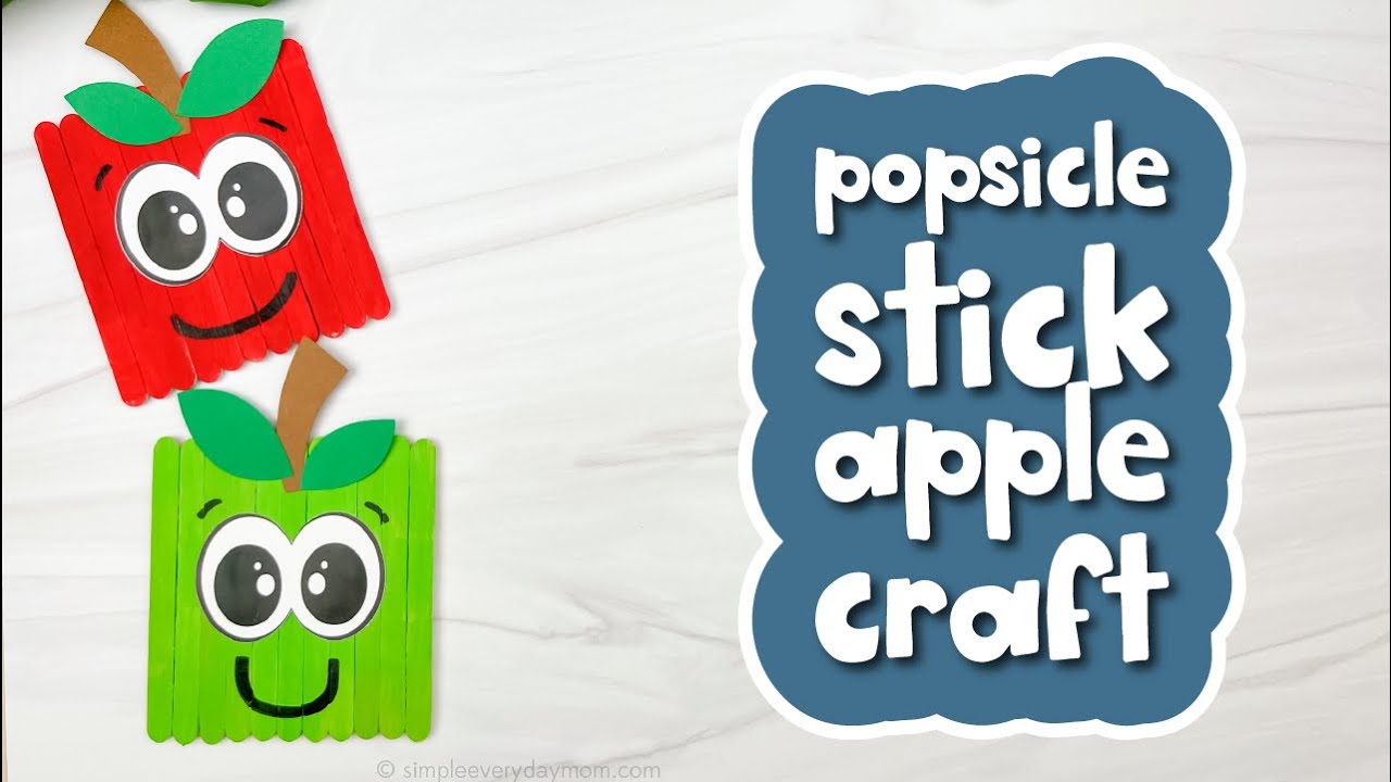 Apple Popsicle Stick Craft For Kids - YouTube