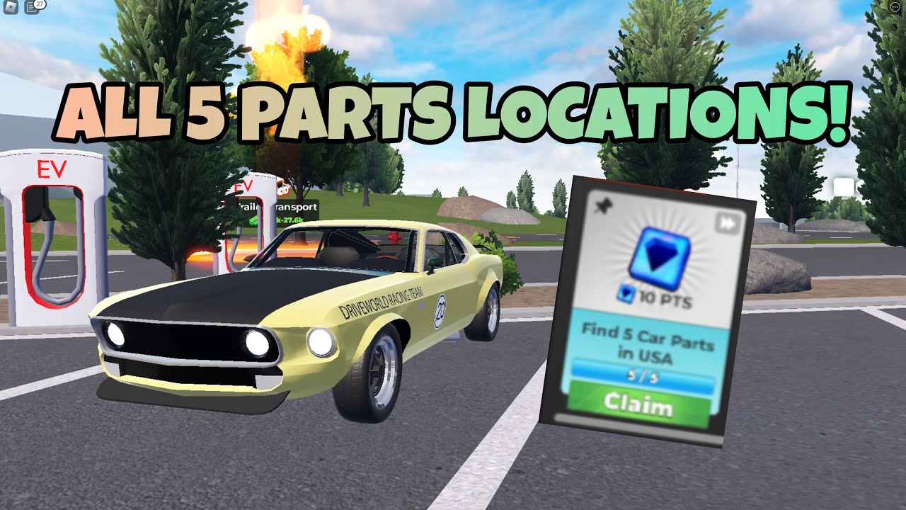 ALL 5 PARTS LOCATIONS IN ROBLOX DRIVE WORLD! - YouTube