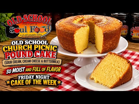 OLD SCHOOL ( CHURCH PICNIC ) SOUR CREAM,BUTTERMILK CREAM CHEESE CAKE/Friday Night Cake Of The Week 