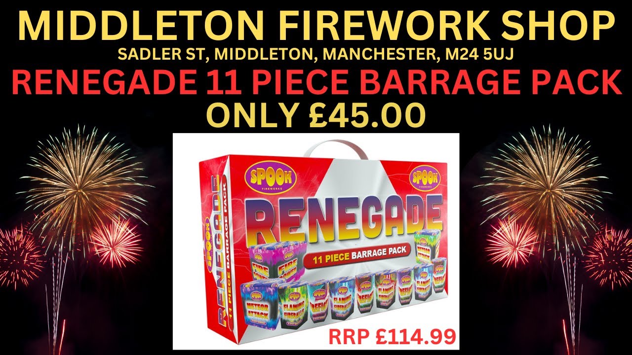 Renegade 11 Piece Barrage Pack | Spook Fireworks | £45 At Middleton ...