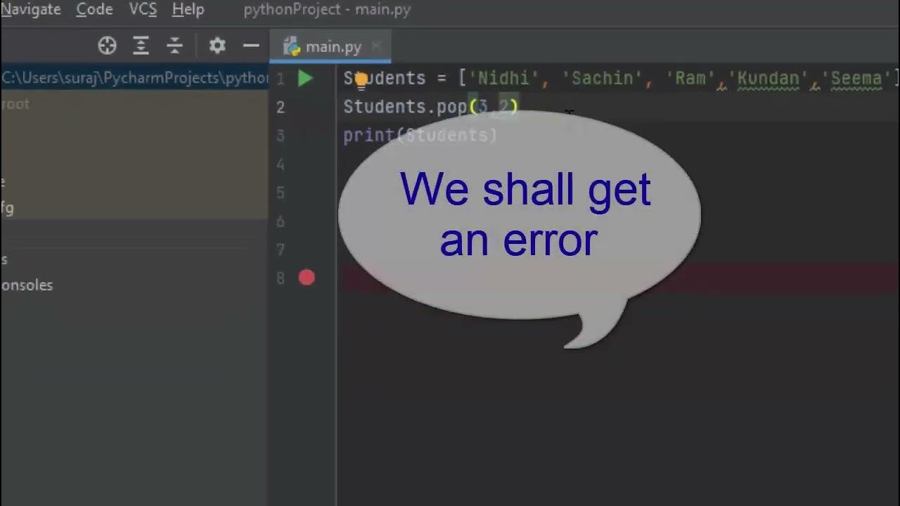 Use of Predefined Method Pop in Python@COMPUTEREXCELSOLUTION - YouTube