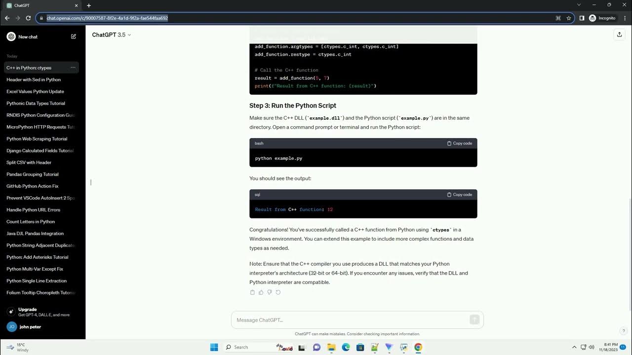 Calling C In Python Using Ctypes In Windows Youtube