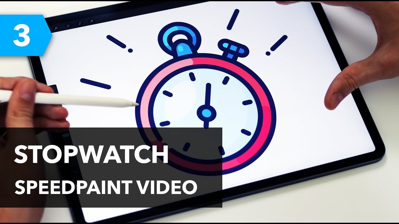 iPad Pro and Procreate Speedpaint | Stopwatch - YouTube