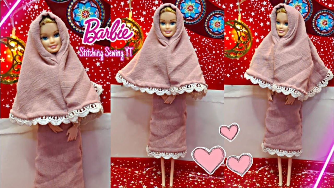 DIY beautiful doll hijab & long gown |Ramadan outfit|Diy Muslim outfit ...