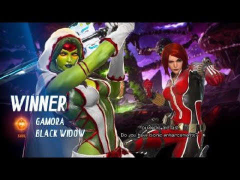 MARVEL VS. CAPCOM: INFINITE BLACK WIDOW AND GAMORA VS CAPTAIN MARVEL ...