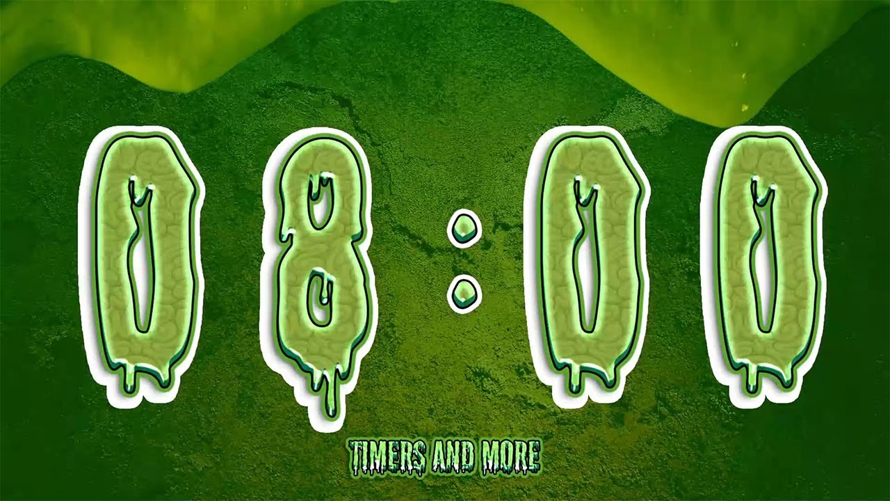 8 Minute Halloween Slime Numbers Countdown Timer - YouTube
