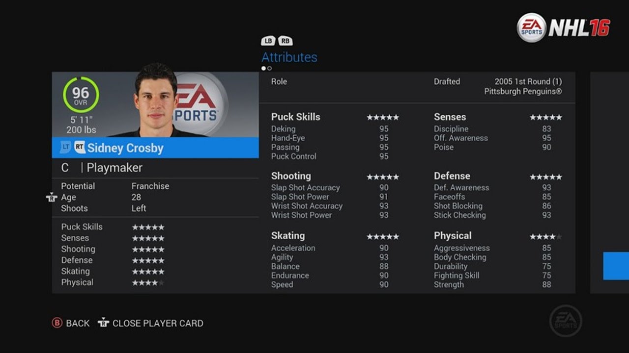 NHL 16 TOP 50 RATED PLAYERS! "All Attributes Included" - YouTube