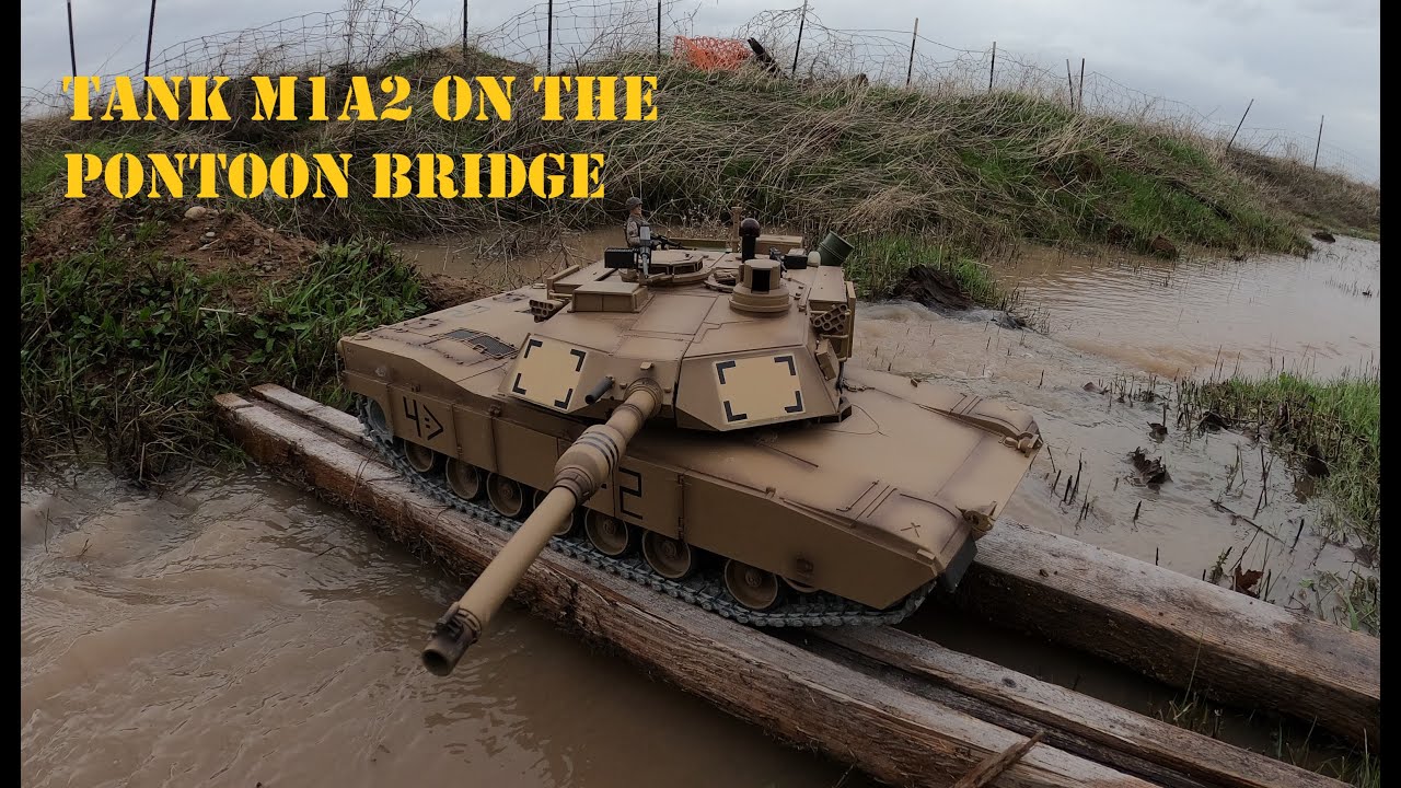💥US M1A2 Abrams moves over the Pontoon bridge across the River ...