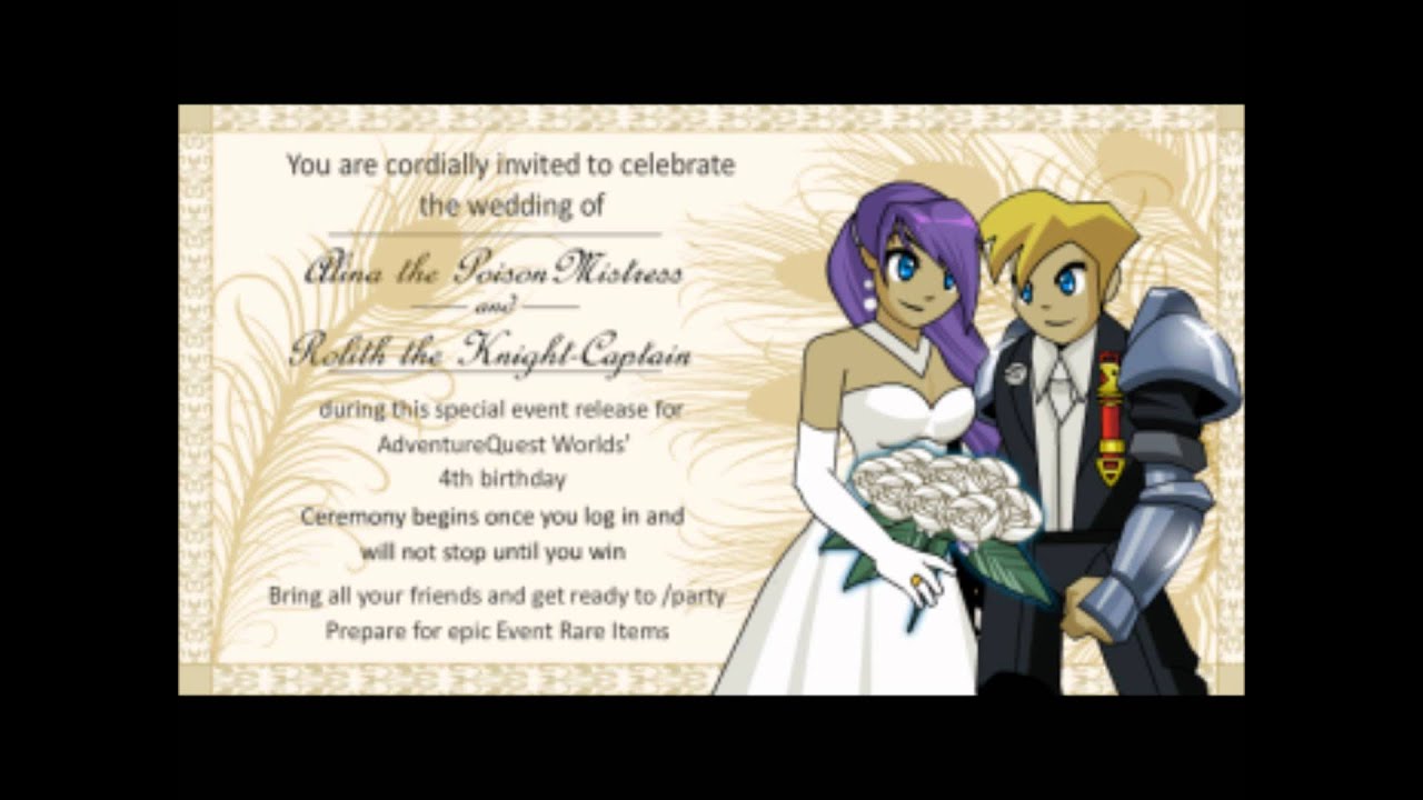AQW Rolith And Alina Marriage Invitation 4th Birthday Celebration ...