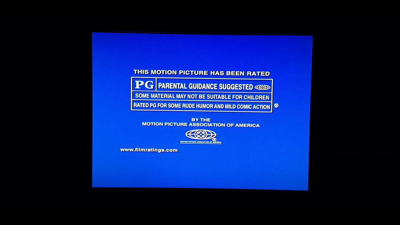 Rated PG MPAA Screen and Format Screen (Full Screen Version) (15th ...