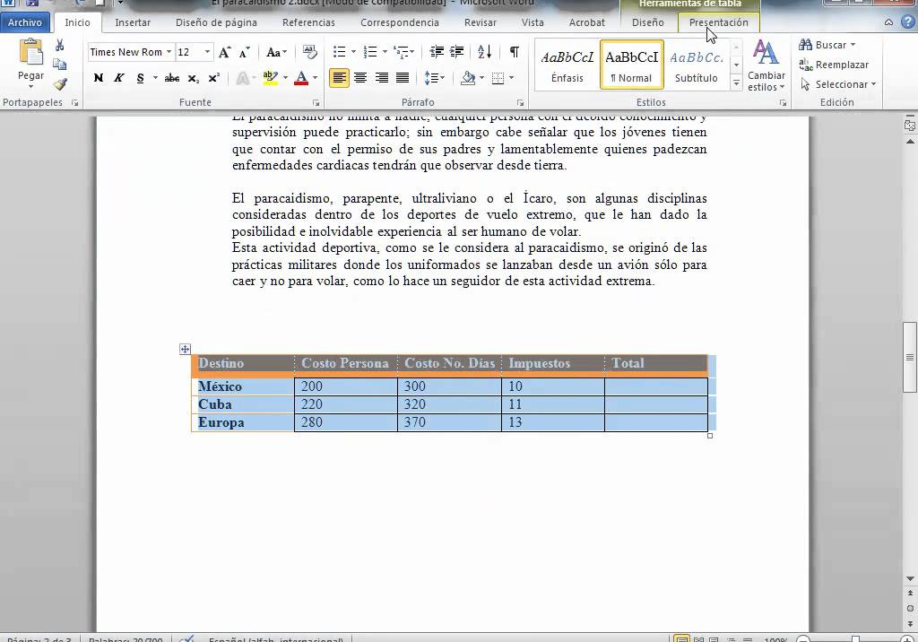 12.Convertir una tabla en texto - YouTube