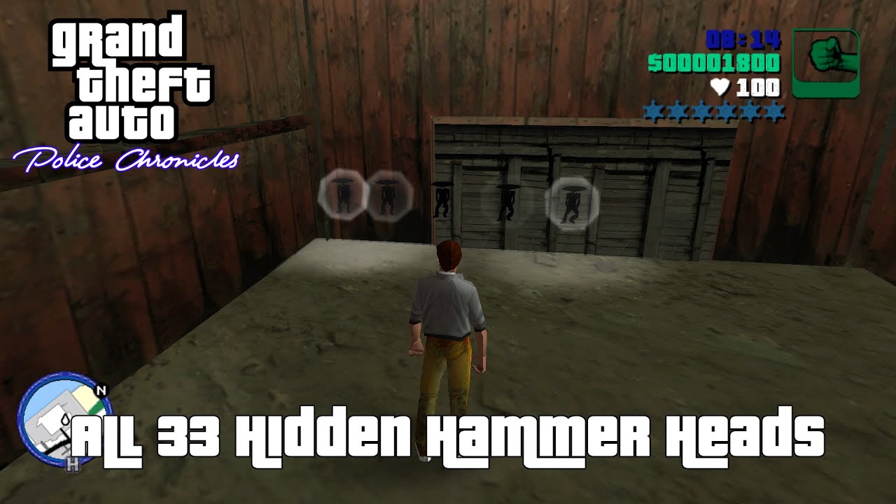 GTA Police Chronicles (Demo Version) - All 33 Hidden Hammer Heads - YouTube
