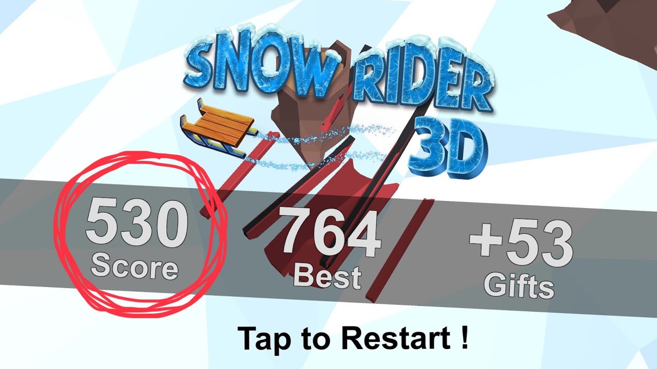 NEW CRAZY SCORE OF 530!!! (SNOW RIDER 3D) - YouTube