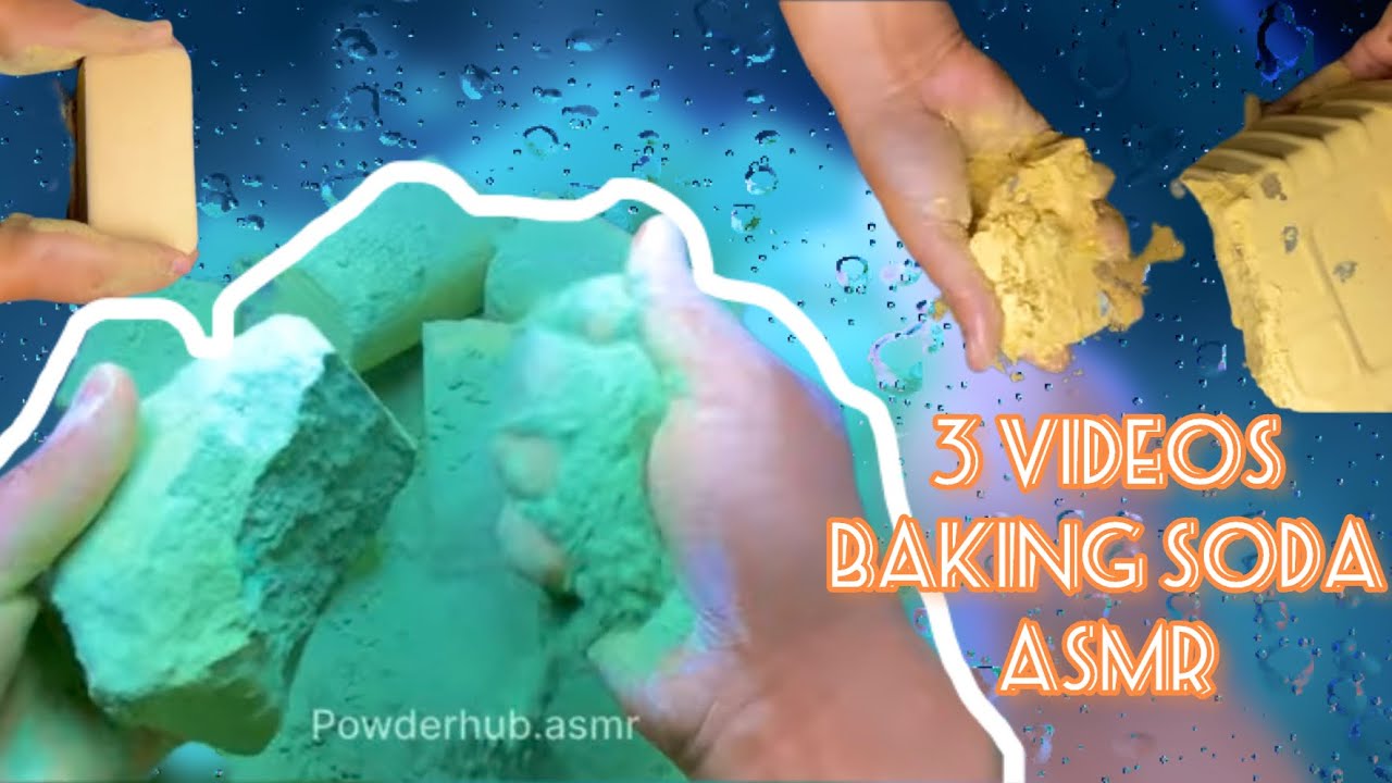 Asmr | Baking soda | 3 satisfying videos with 2x speed in the end - YouTube