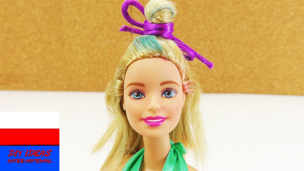 DIY Moda dla Barbie | fryzura na plażę dla Barbie | half up - half down ...